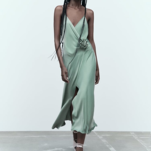 Zara | Dresses | Zara Flower Midi Slip Dress | Poshmark